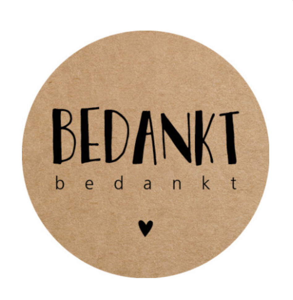 Bedankt Stickers Rond – Letters by Mae